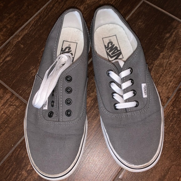 Vans | Shoes | Authentic Grey Laceup Vans Size 8 | Poshmark